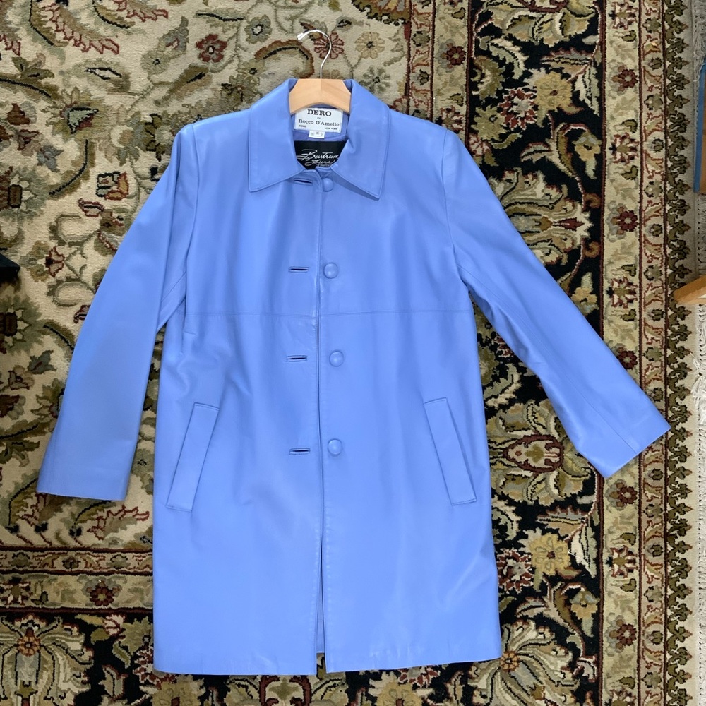 Dero By Rocco D’amelio Periwinkle Leather Jacket Size… - Gem